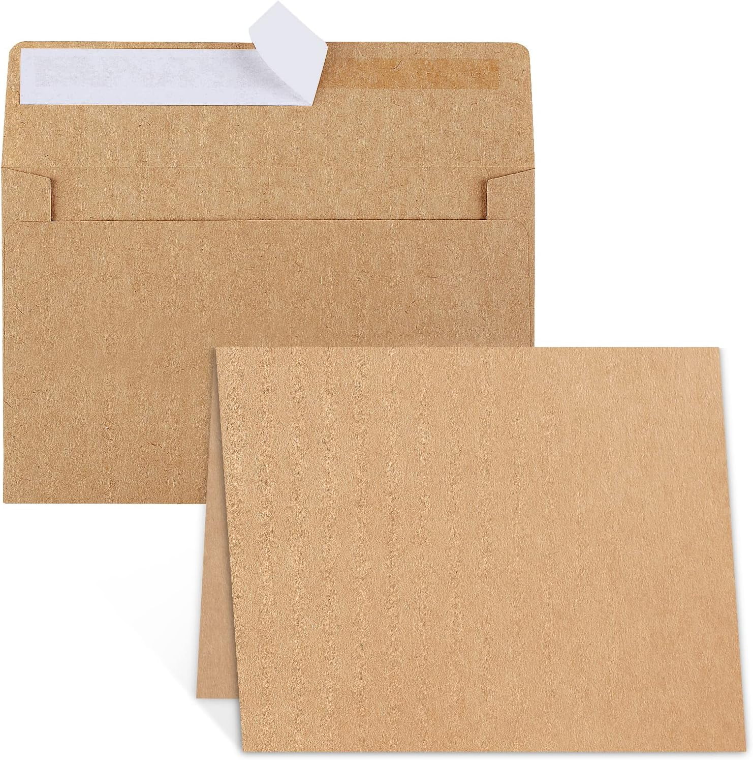 Blank Cards and Envelopes 4x6, A4 50 Pack Brown Invitation Cardstock ...