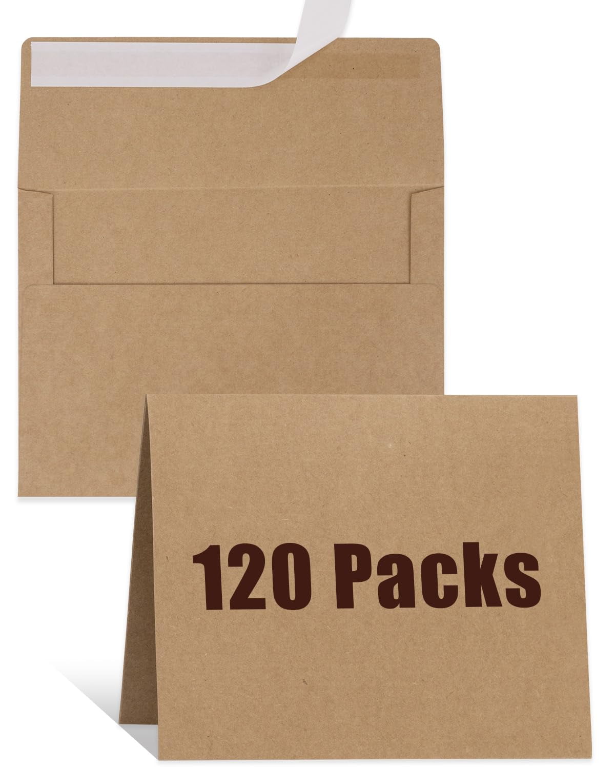 Blank Cards and Envelopes 120 Pack, 5 x 7 Kraft Folded Cardstock，Blank ...