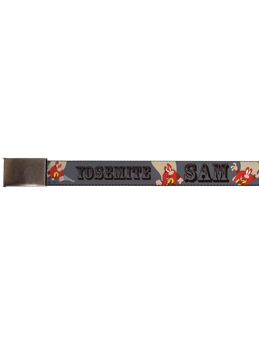 Looney Tunes Belt, Flip Web Belt Yosemite Sam Poses Gray, 1.0 Inch Wide ...
