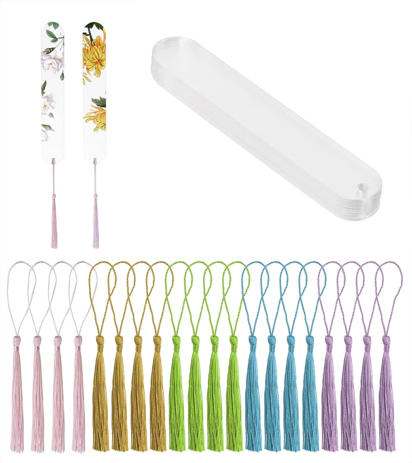 Blank Clear Acrylic Bookmarks 20Pcs Plastic Craft Transparent Acrylic ...