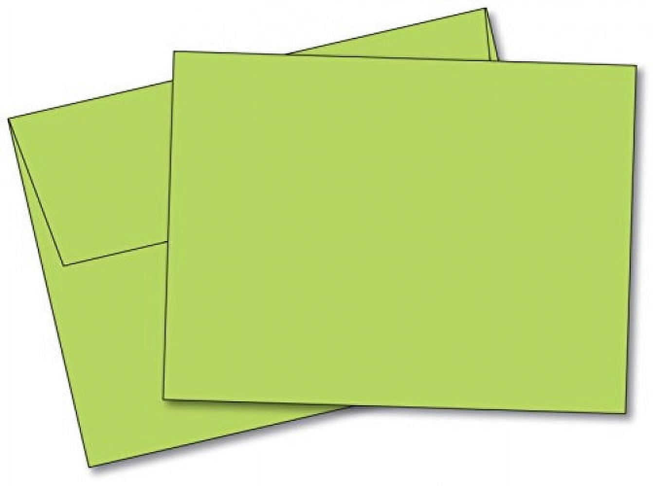 Blank Color Note Cards Uncoated - Lime - 5 x 7 Inches - 40 Cards and 40 ...