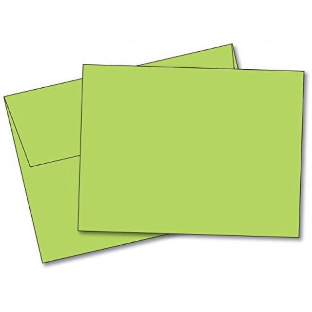 Blank Color Note Cards Uncoated - Lime - 5 x 7 Inches - 40 Cards and 40 ...