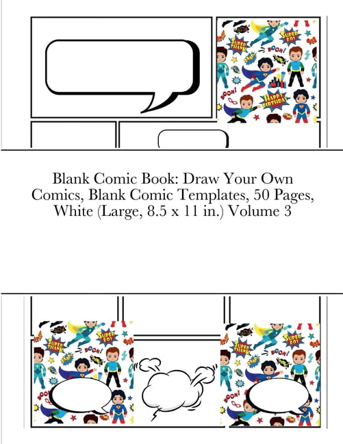 Blank Comic Book : Draw Your Own Comics, Blank Comic Templates, 50 ...