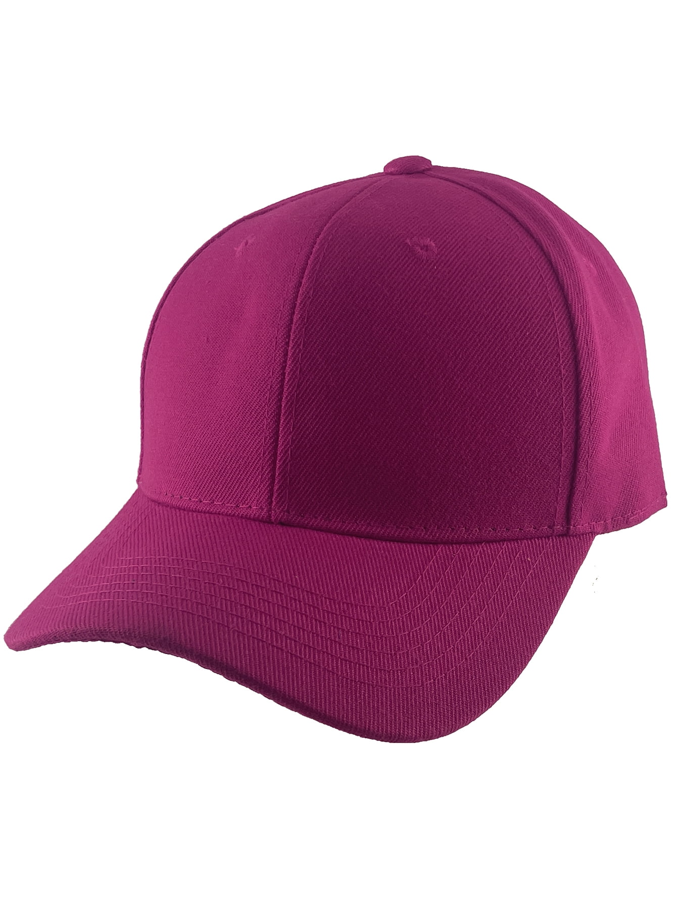 Blank Fitted Curved Cap Hat, Hot Pink 7 1/2 - Walmart.com