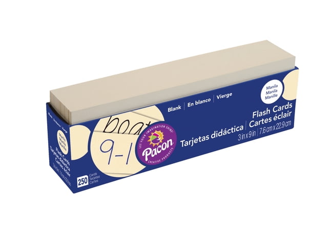 Blank Flash Card Dispenser Box, Manila, Unruled 3" x 9", 250 Cards ...