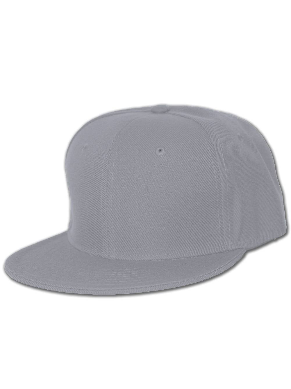 Blank Flat Bill Baseball Hat , 6 7/8-Grey - Walmart.com