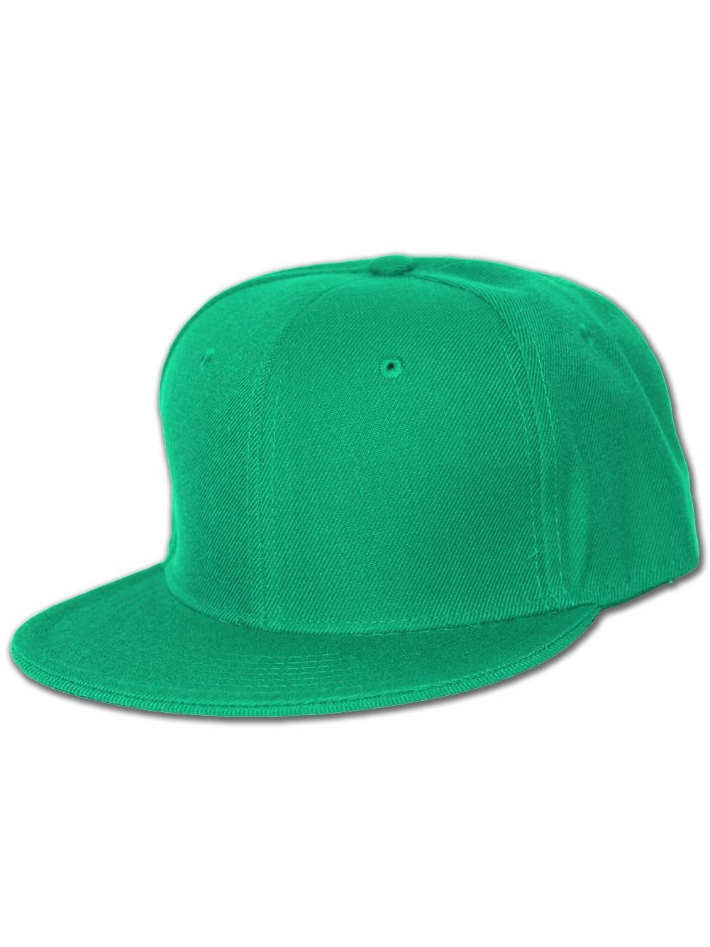 Blank Flat Bill Baseball Hat , 6 7/8-Kelly Green - Walmart.com