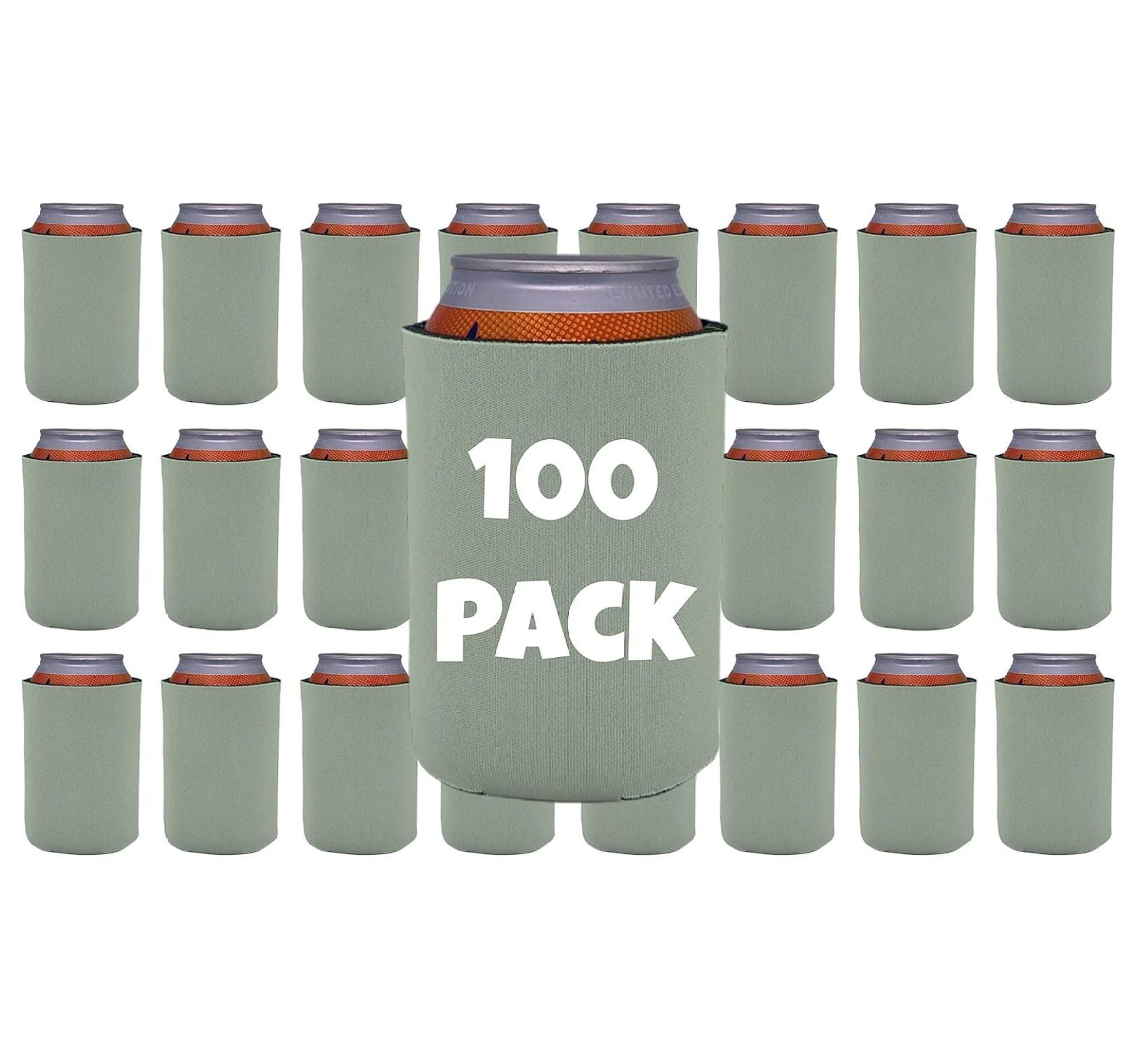 Blank Foam Collapsible Can Coolie 100 Pack (Gray) - Walmart.com