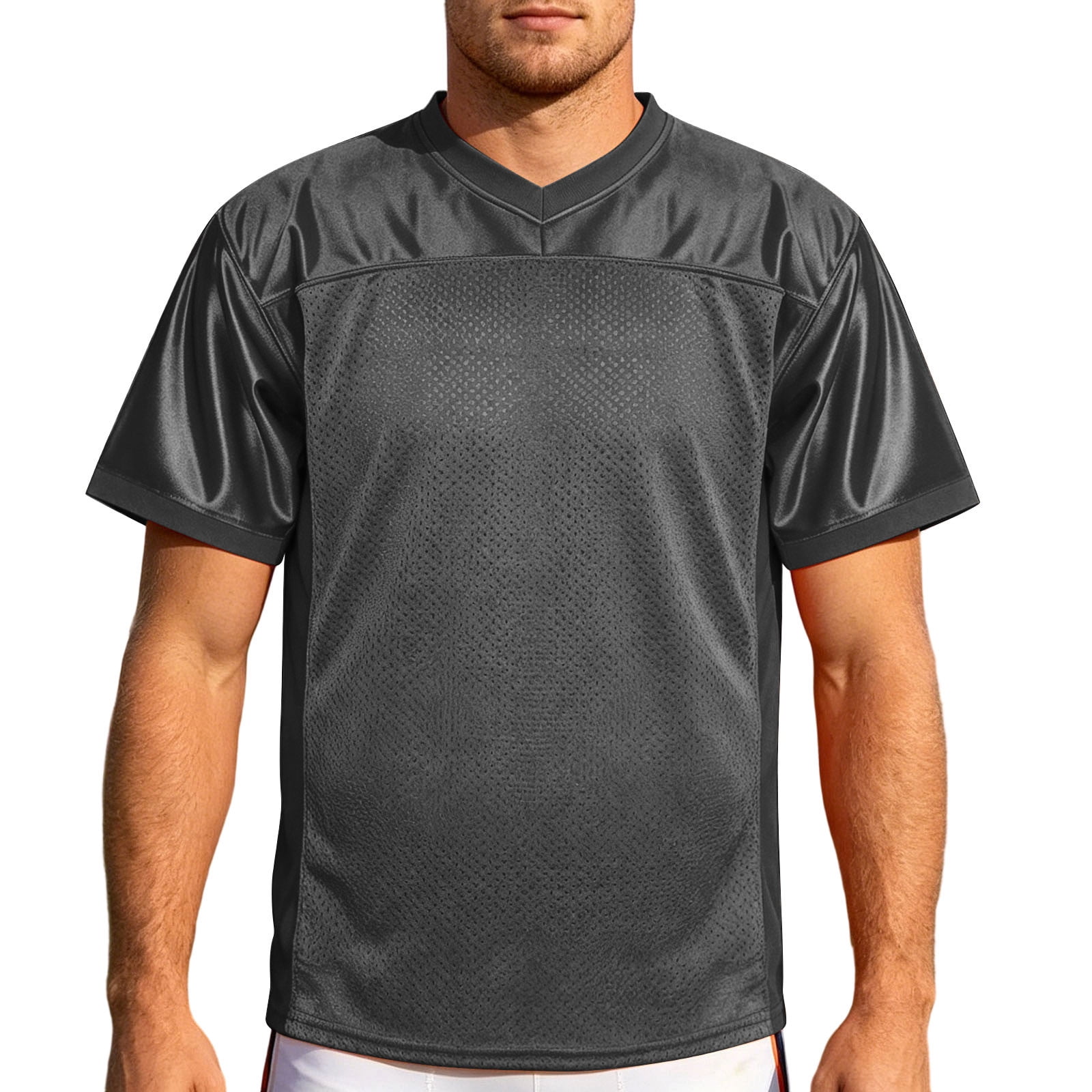 Blank Football Jerseys for Men,Mesh Polyester Plain Football Shirt V ...