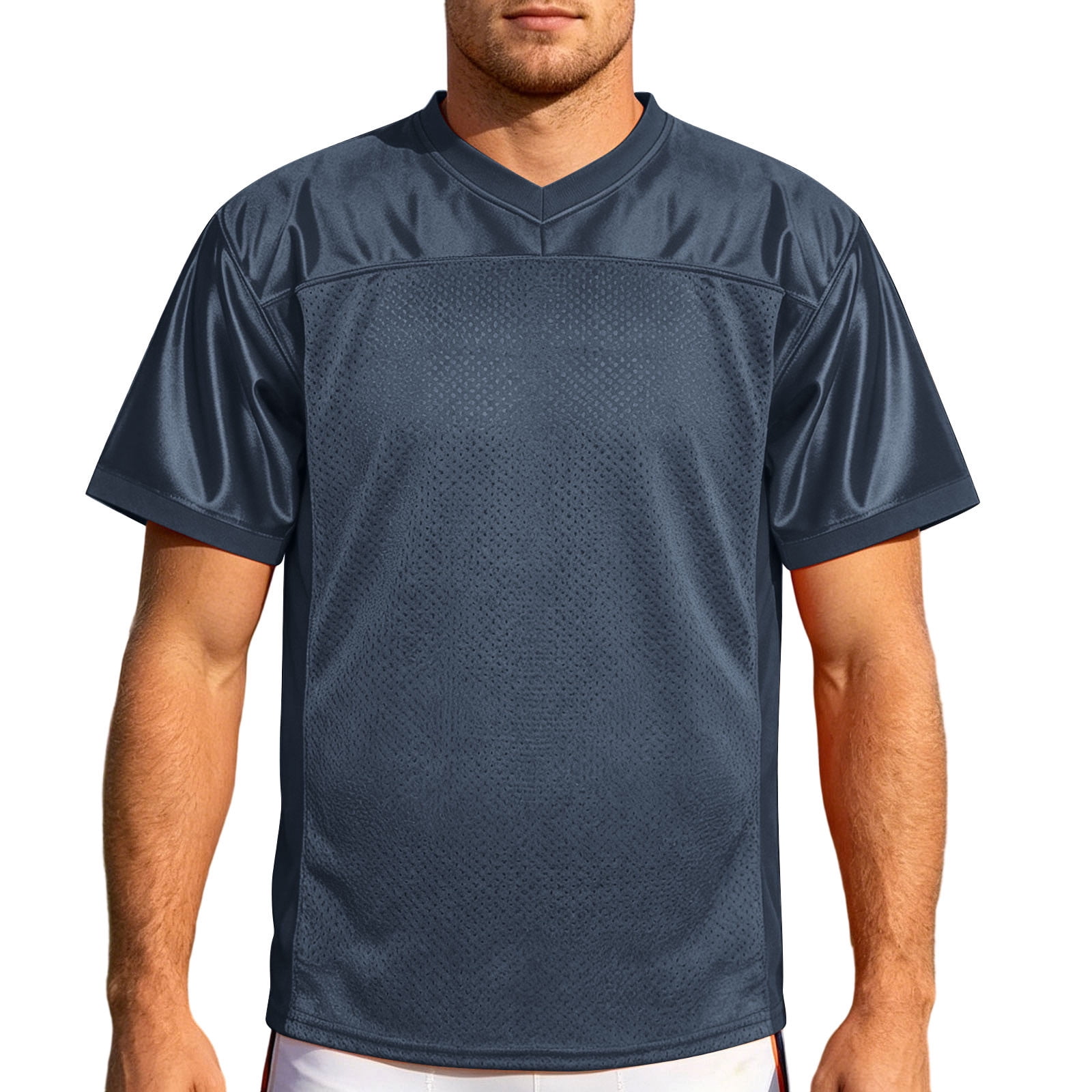 Blank Football Jerseys for Men,Mesh Polyester Plain Football Shirt V ...