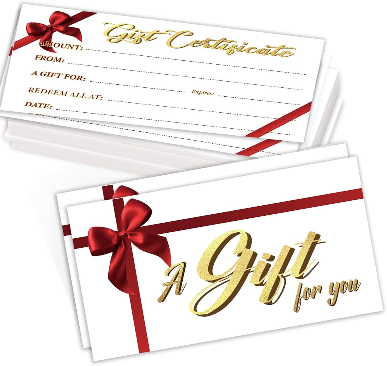 Blank Gift Certificate Cards with Envelopes Gift Ribbon Blank Voucher ...