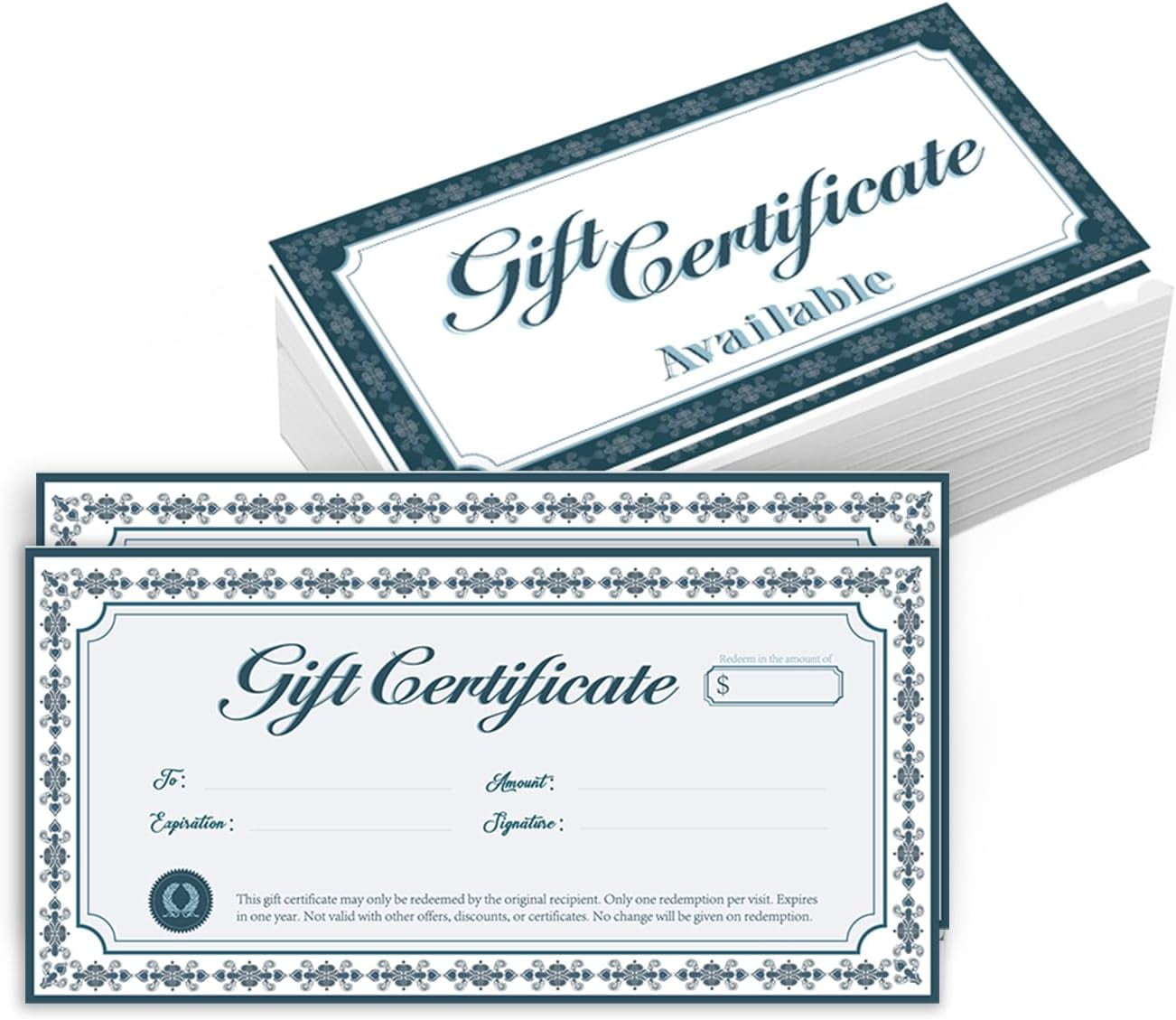 Blank Gift Certificates Cards Elegant Certificates Cards with Envelopes ...