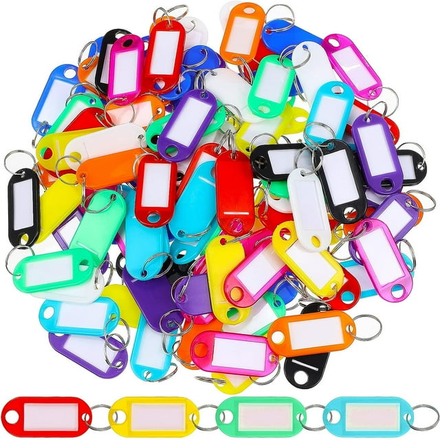 Blank Gift Tags 150pcs Tough Plastic Key Tags Ring Label Window ID Tags ...