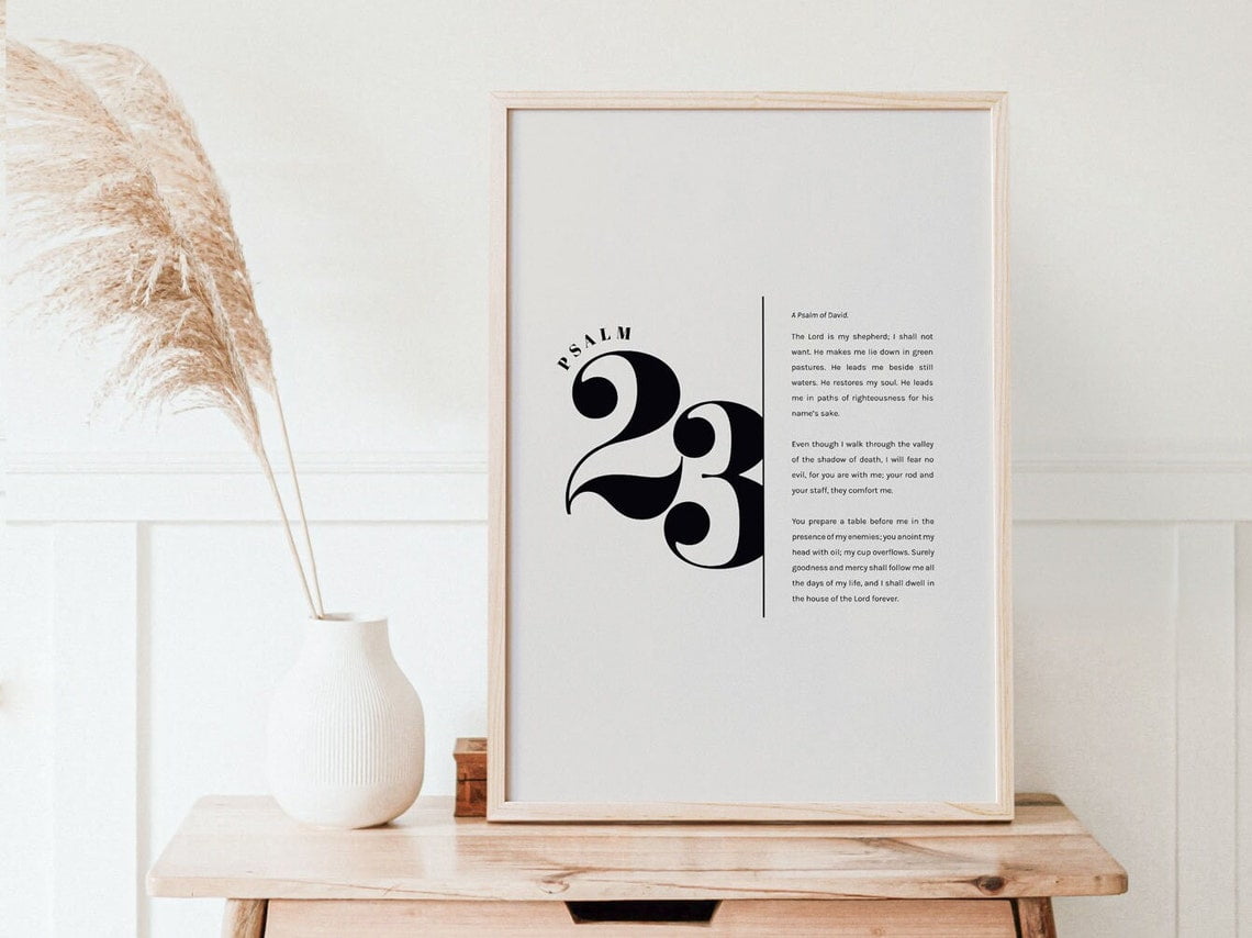 The Lord Is My Shepherd Psalm 23 Bible Verse Print, Psalms Baptism Gift ...