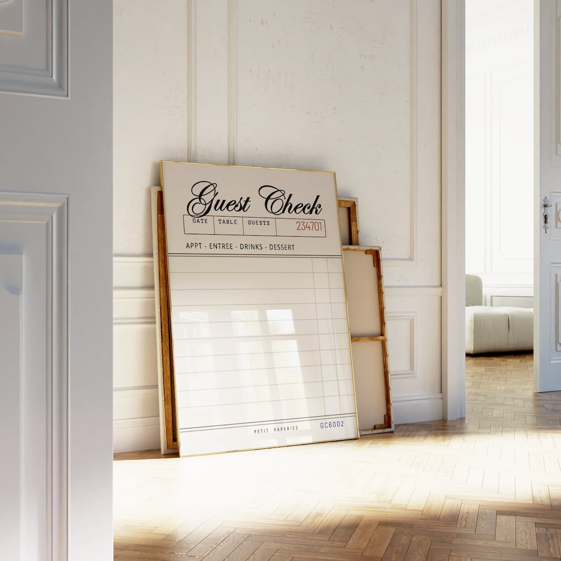 Blank Guest Check Receipt Print, Apartment Aesthetic, Dorm Wall Art ...