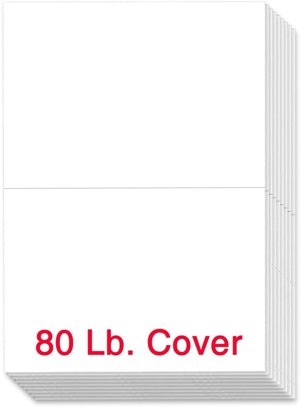 Blank Half Fold Greeting Cards - 8.5 x 5.5 Inch Heavyweight White Card ...