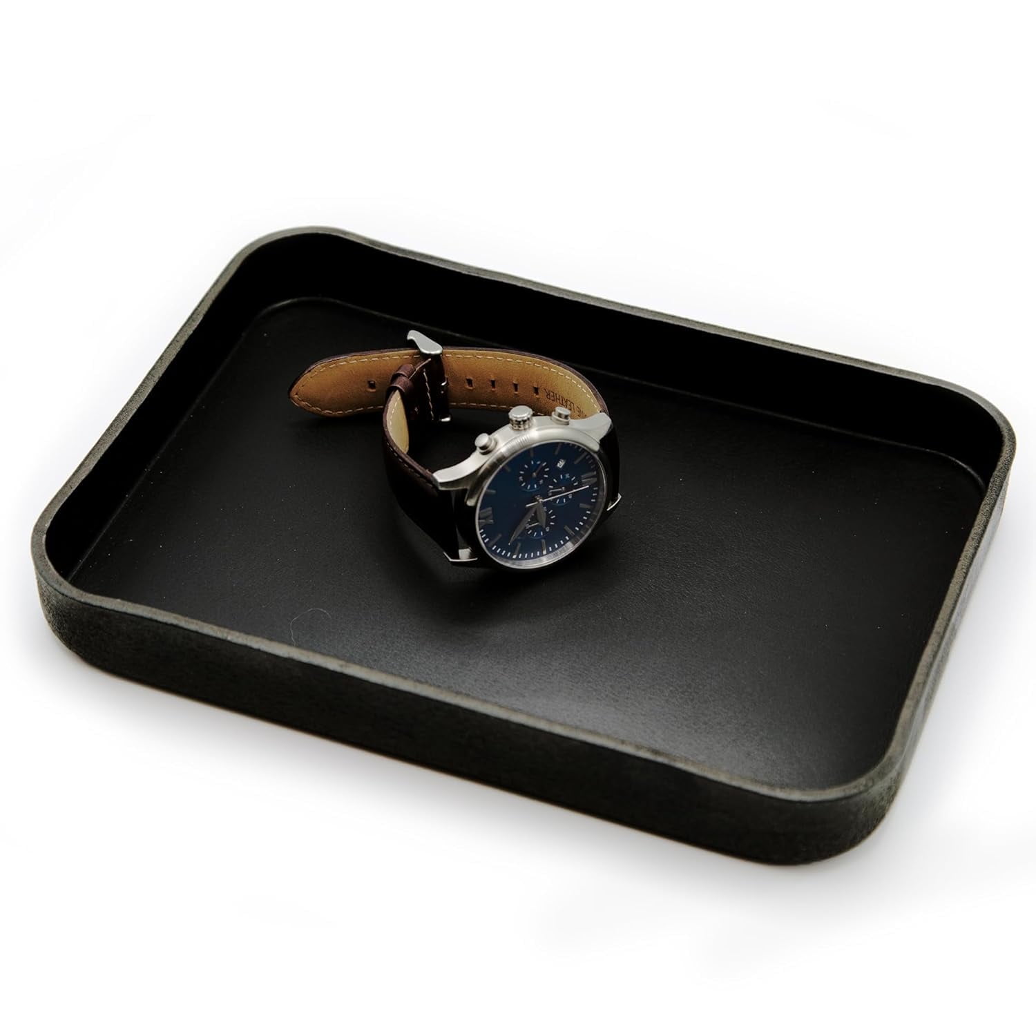 Blank Hard Valet Tray (Charcoal Large) - Vege Tanned Hard Leather ...