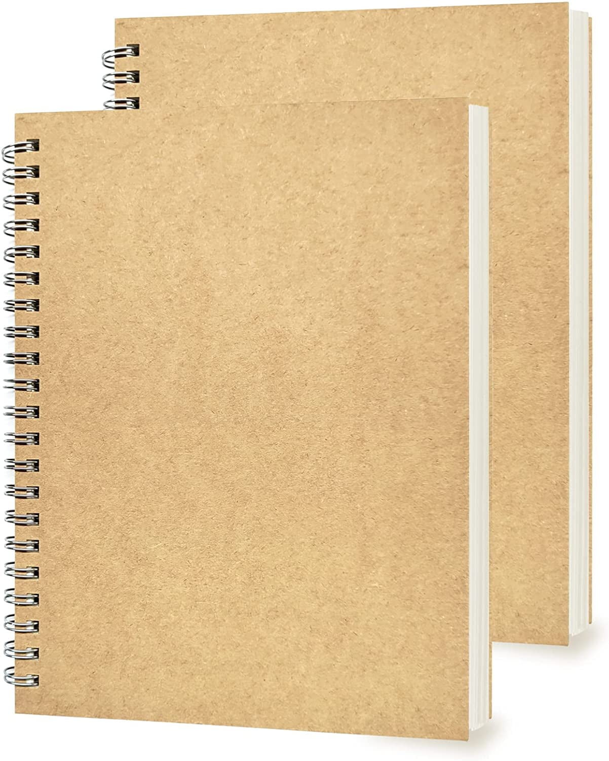 Blank Journal Notebooks Unlined Spiral Notebooks, A5 with thick kraft ...