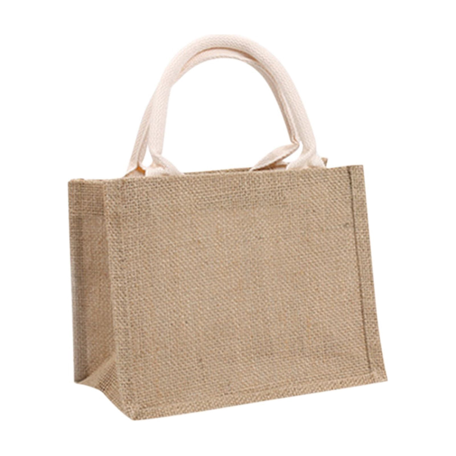 Blank Jute Tote Bag Unprinted Linen Handbag for DIY Hand-Painted Crafts ...