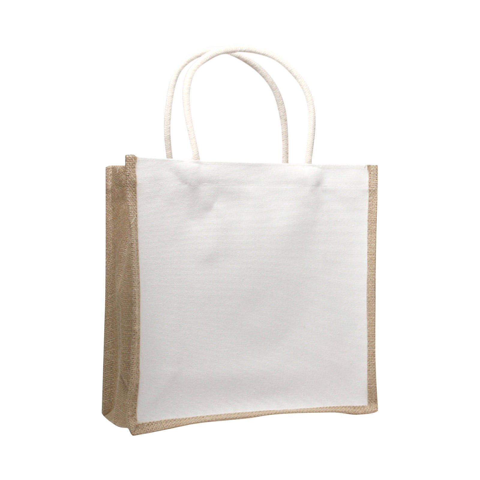 Blank Jute Tote Bag Unprinted Linen Handbag for DIY Hand-Painted Crafts ...