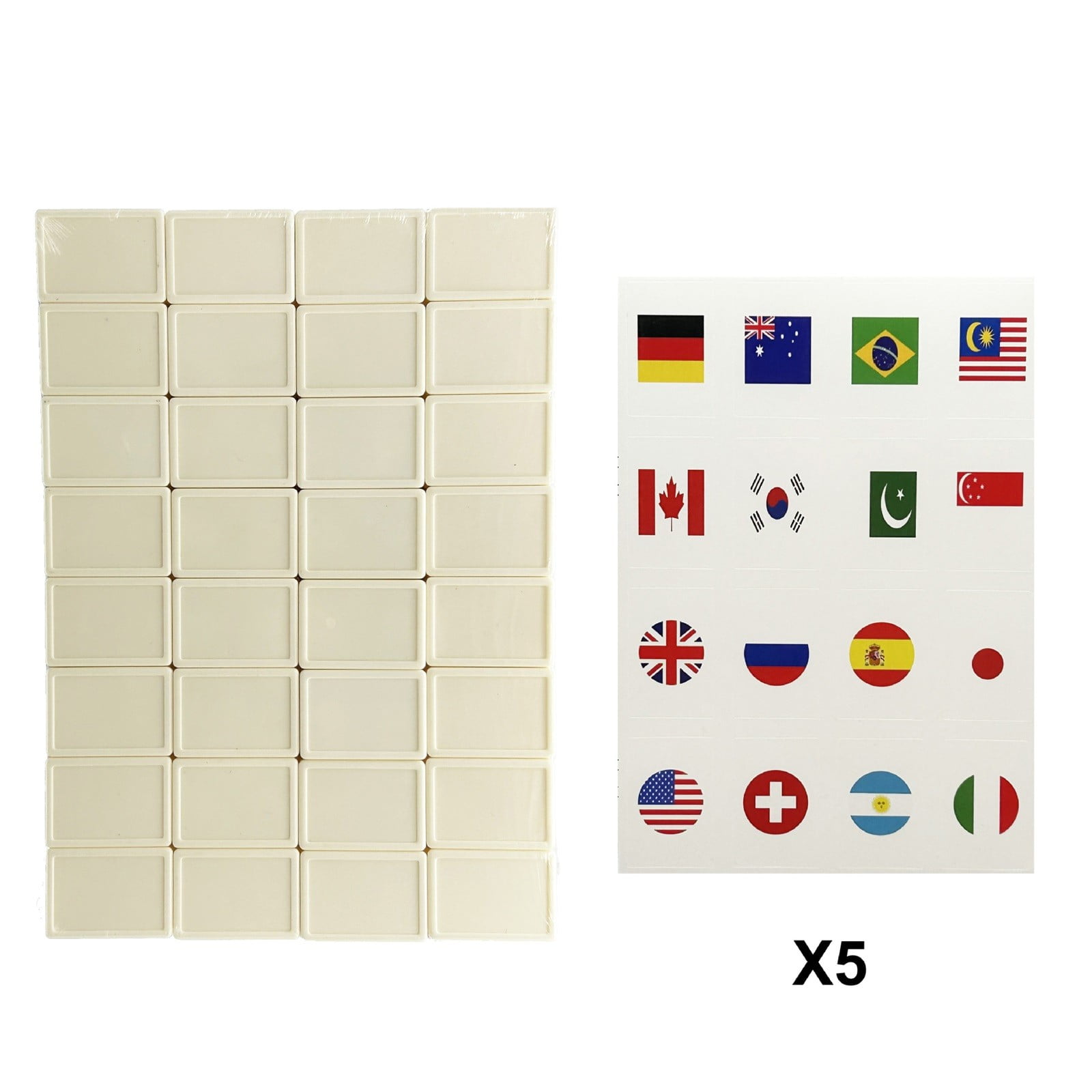 Blank Keyboard Keycaps Set with 5 Sheets of International Flag Stickers ...