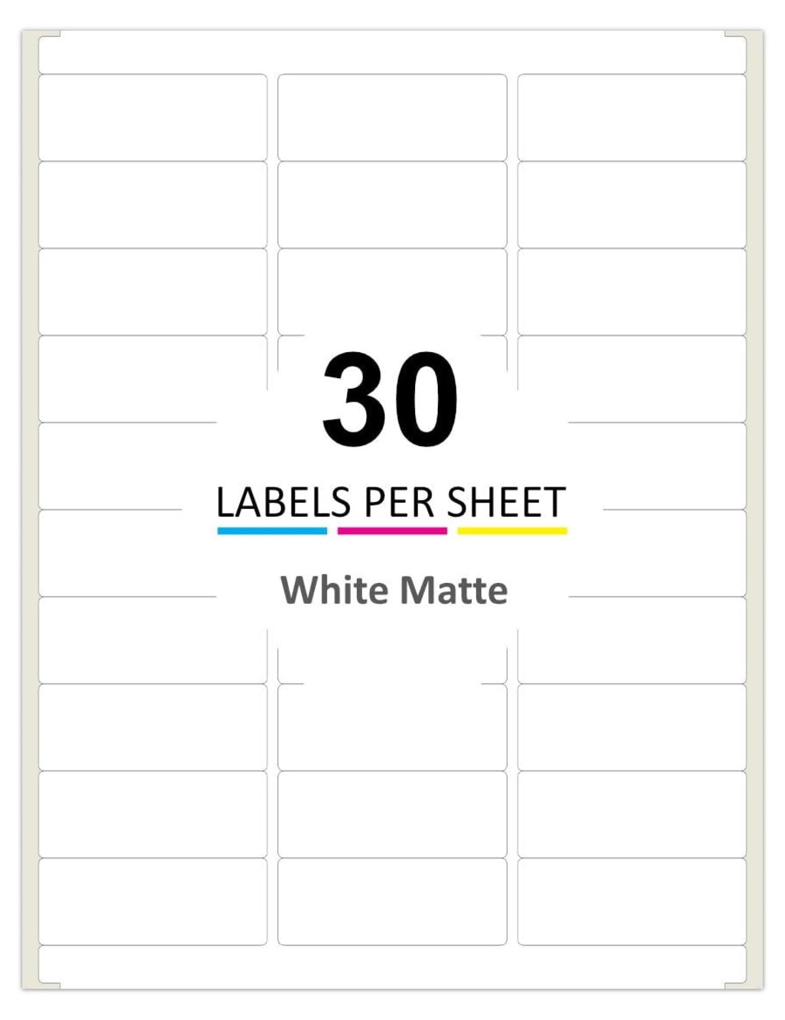 Blank Label Sheets - 3000 Labels 2.625 x 1 Inch - Laser & Inkjet ...