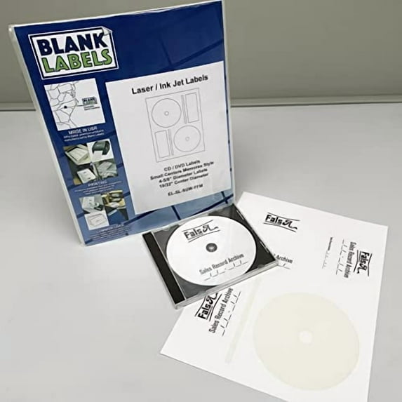 Blank Labels CD/DVD Photo Gloss Labels, Memorex Full Face Compatible ...