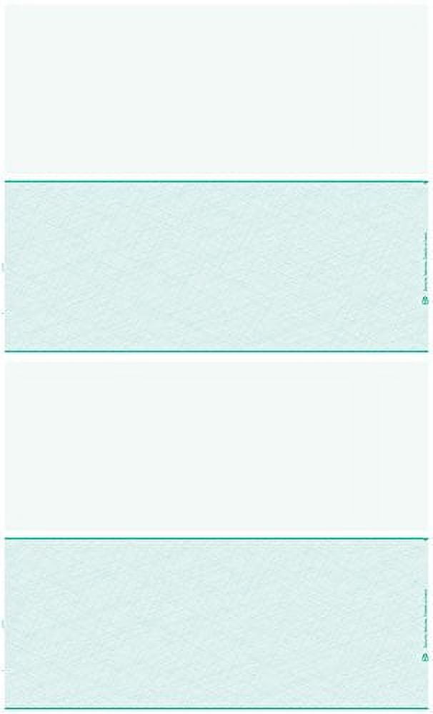 Blank Laser Check, 2-Up Legal Size Sheet (Green), 1000 Checks / 500 ...