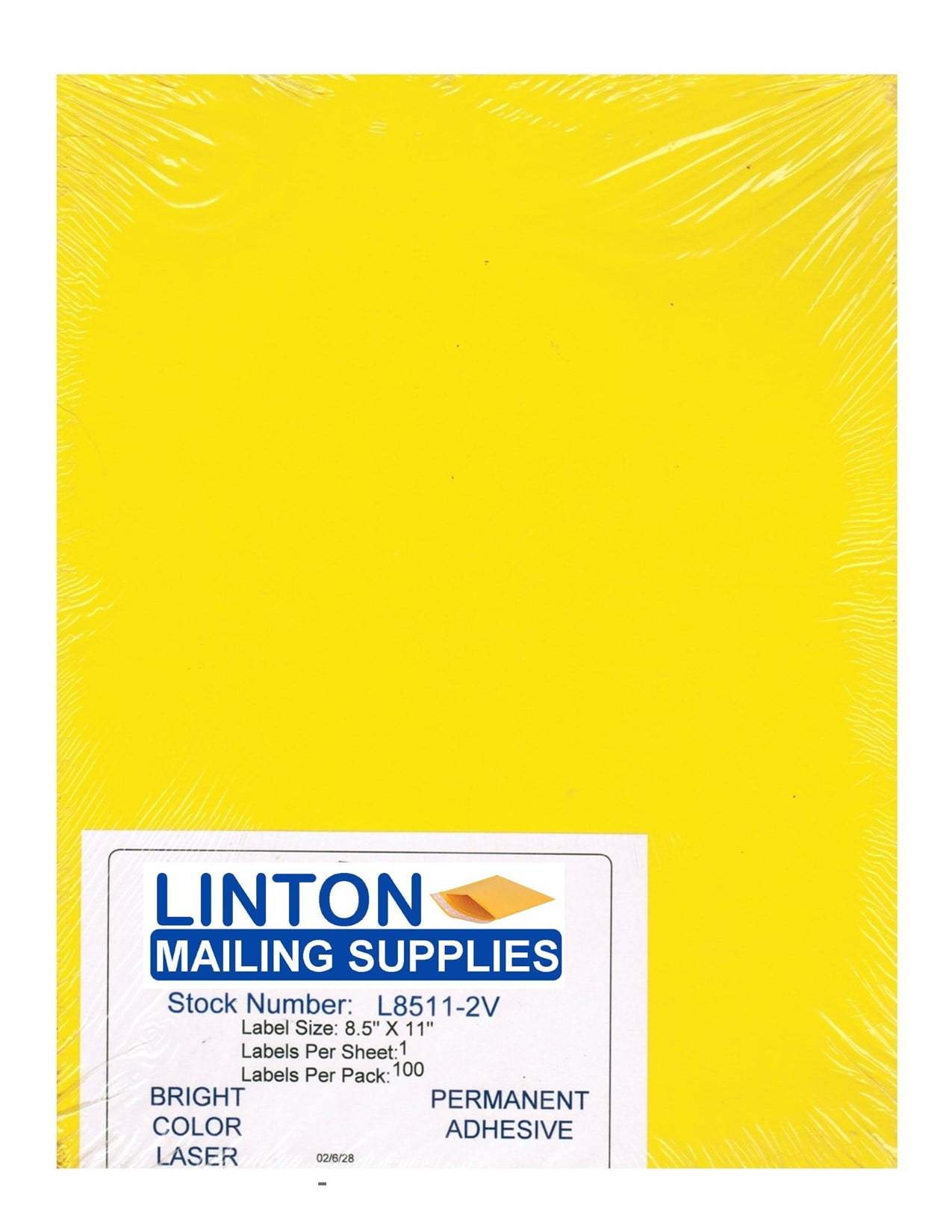 Blank Laser Labels, Bright Yellow, 8.5" x 11", Full Sheet, Peel and ...
