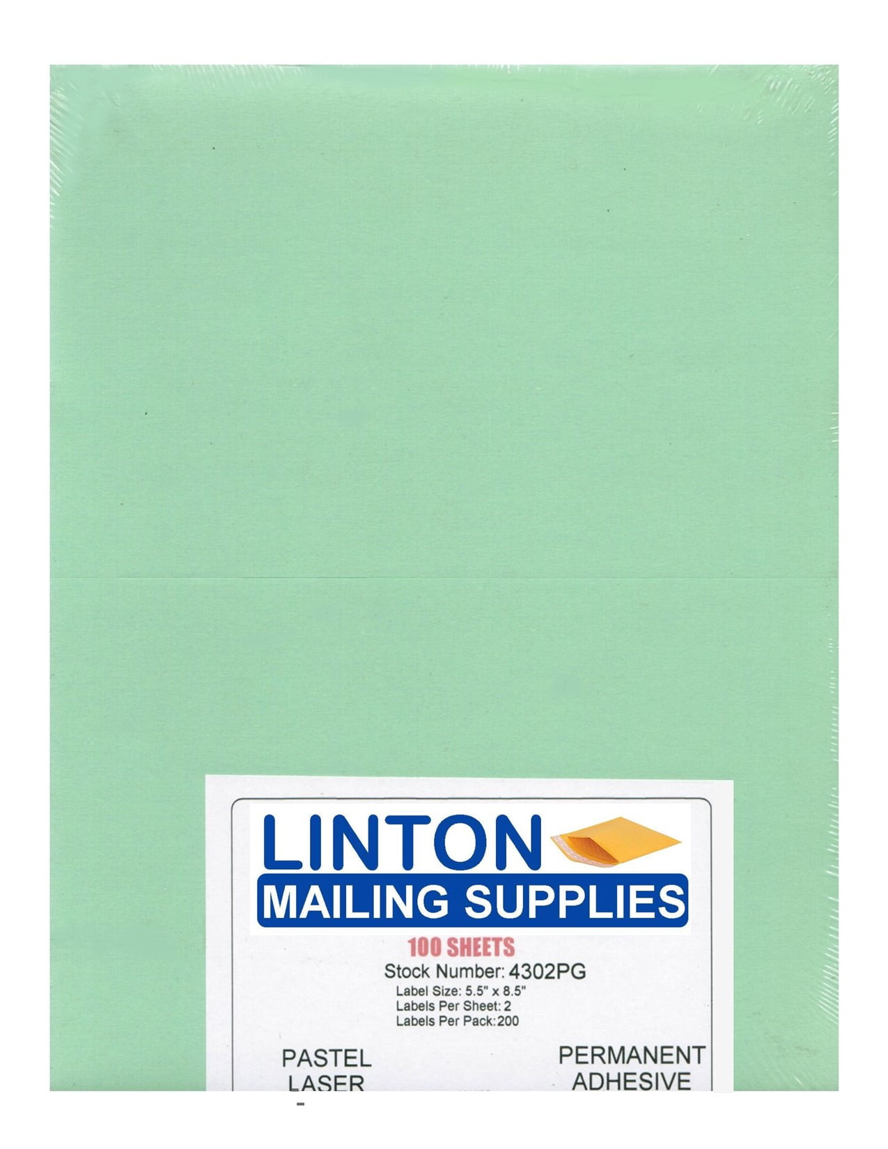 Blank Laser Labels, Pastel Green, 5.5" x 8.5", 2 Labels Per Sheet (8.5 ...