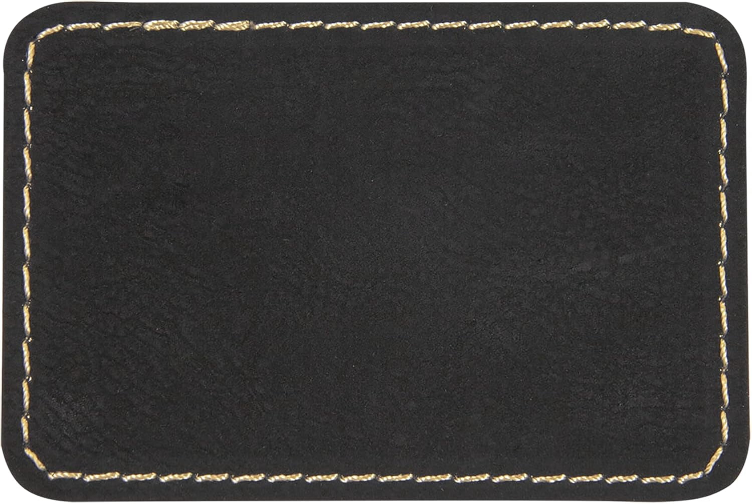 Blank Leatherette Hat Patch with Adhesive - Black/Gold Rectangle 3" x 2 ...