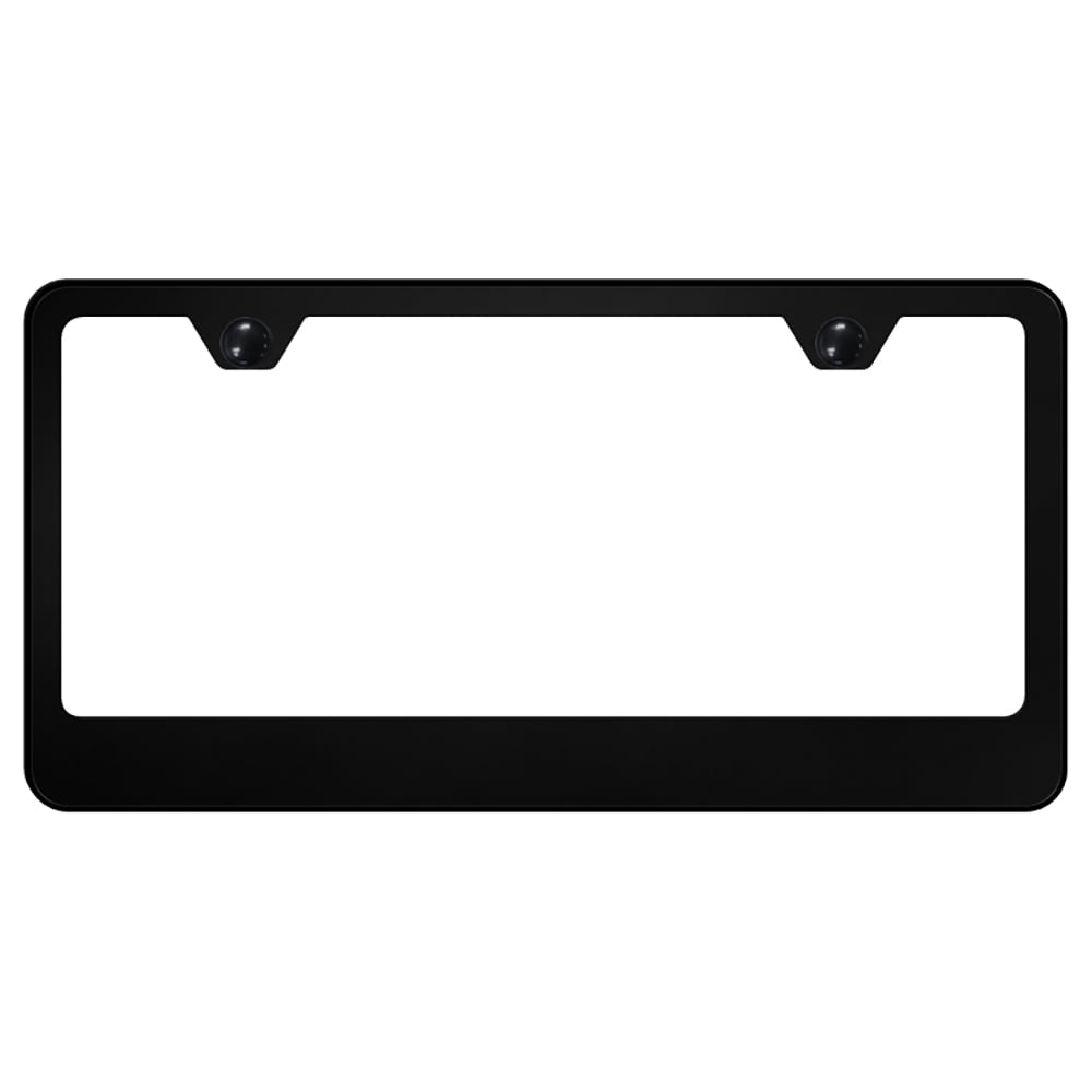 Blank License Plate Frame - 2 Hole Wide Bottom Frame - Black Powder ...