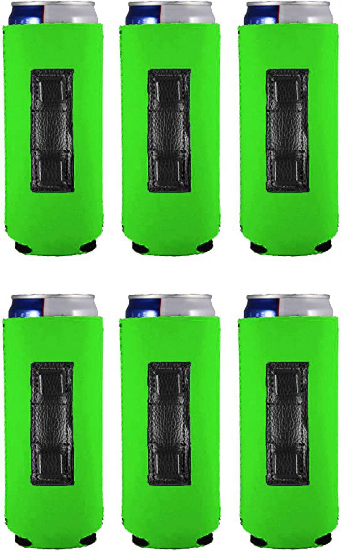 Blank Magnetic Neoprene Slim Can Coolie (Bright Green, 6 Pack ...