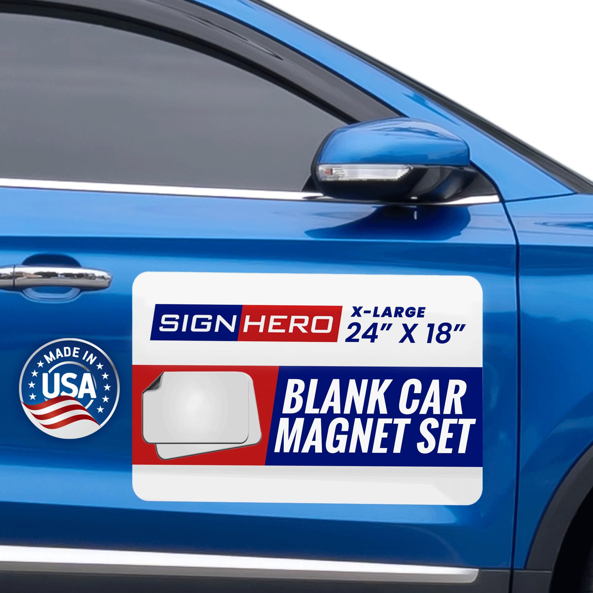 Blank Magnets (2 Pack) - Rounded Corners Blank Car Magnet Set - Perfect ...