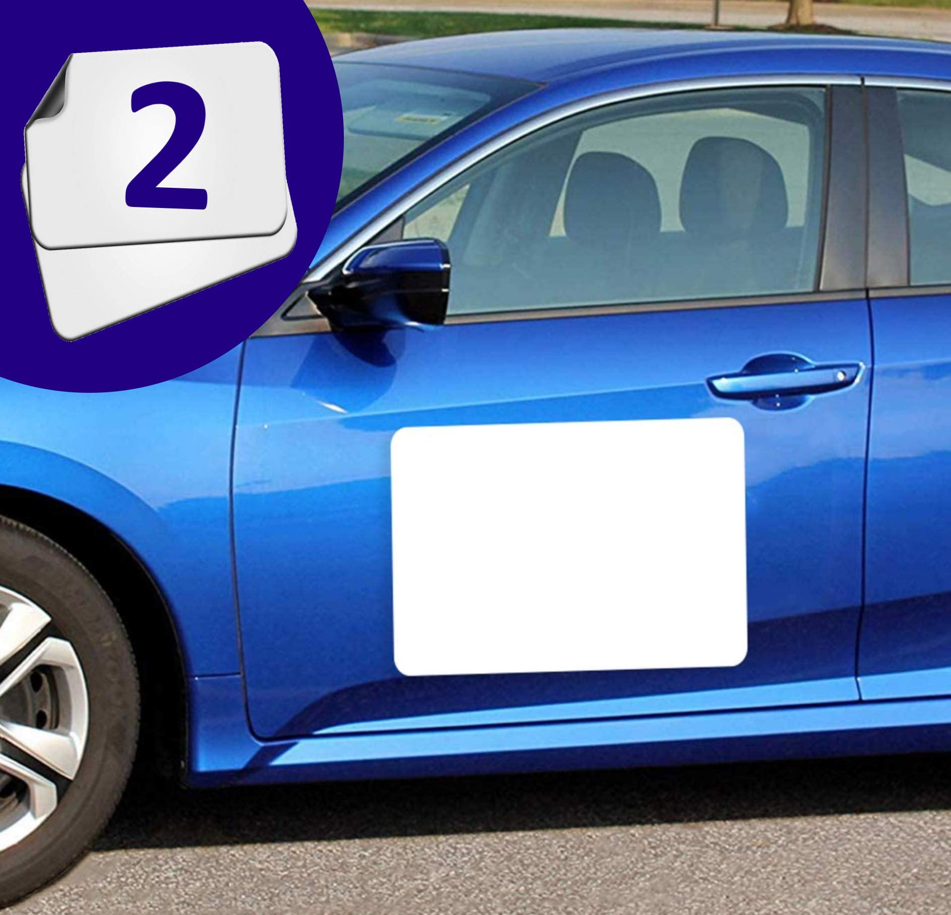 Sign Hero 2 Pack Blank Car Magnets - Customizable, Rounded Corners, USA ...