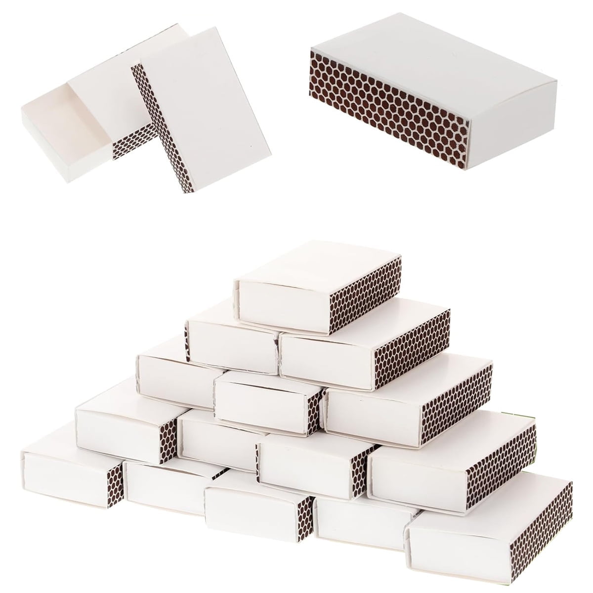 Blank Matches Containers,Bexikou 50 Pack White Card Craft Match Boxes ...