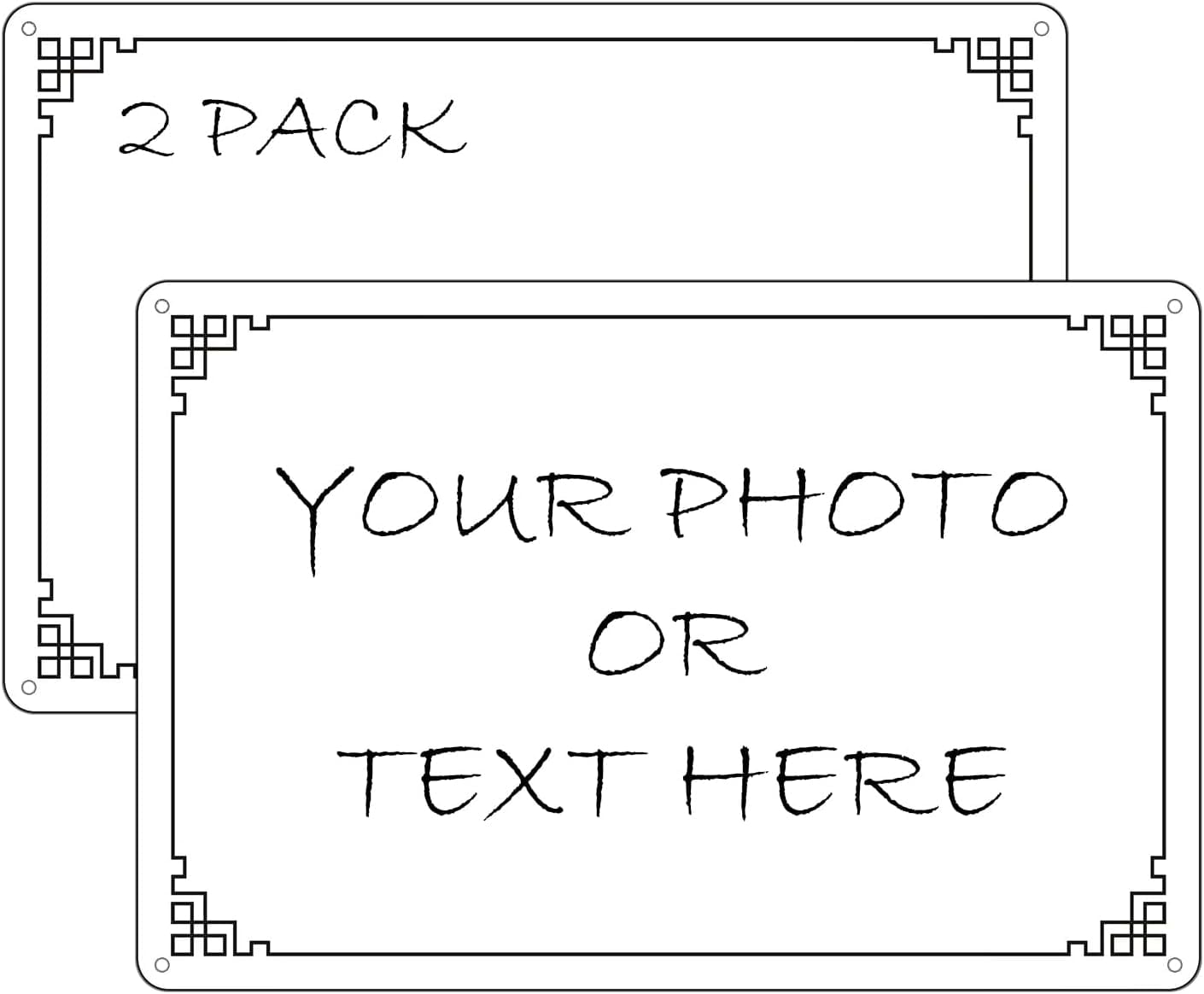 Blank Metal Write-On Signs 2-Pack 12 × 8 Inches Rust-Free Aluminum ...