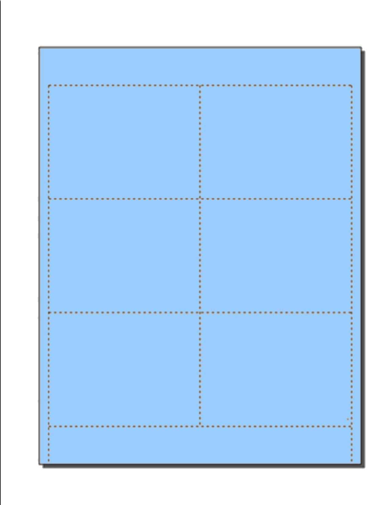 Blank Name Badge Inserts on 8.5" x 11" Blue Vellum, 6-UP (4" x 3 ...