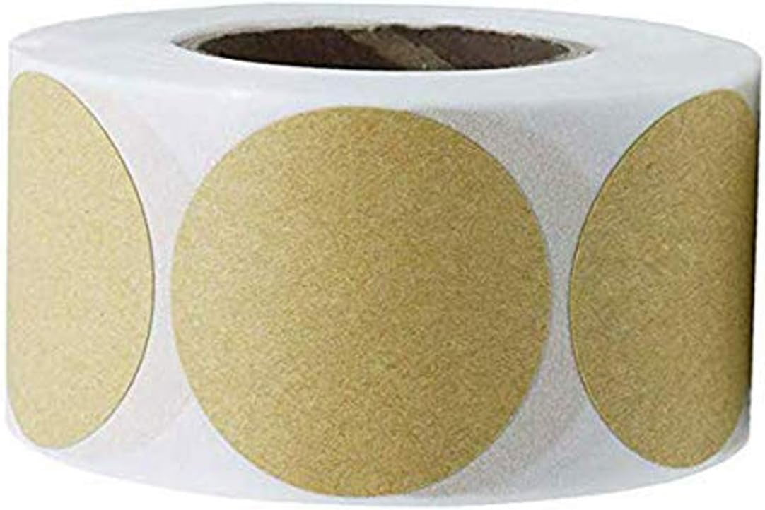 Blank Natural Kraft Paper Circle Dots Labels Valentine's Day Stickers ...