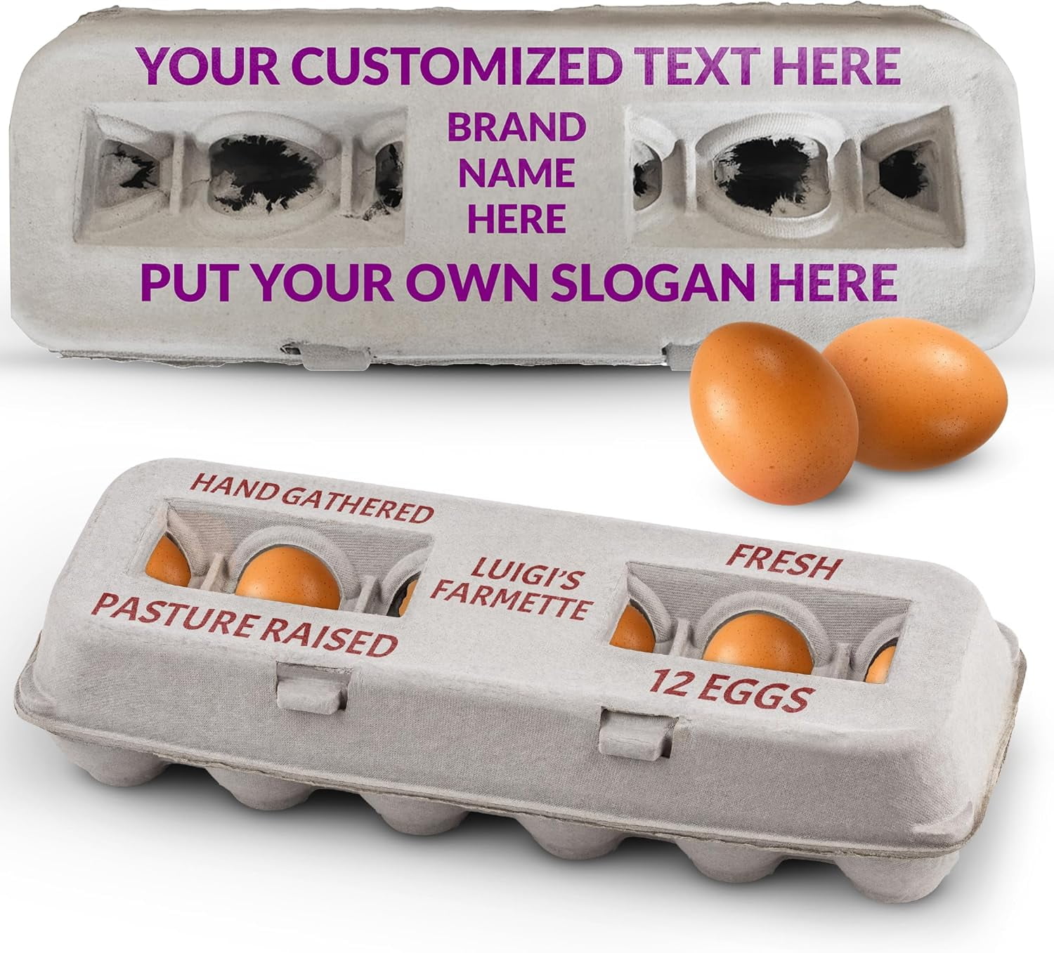 Blank Natural Pulp Egg Cartons Bulk Holds Up to Twelve Eggs - 1 Dozen ...