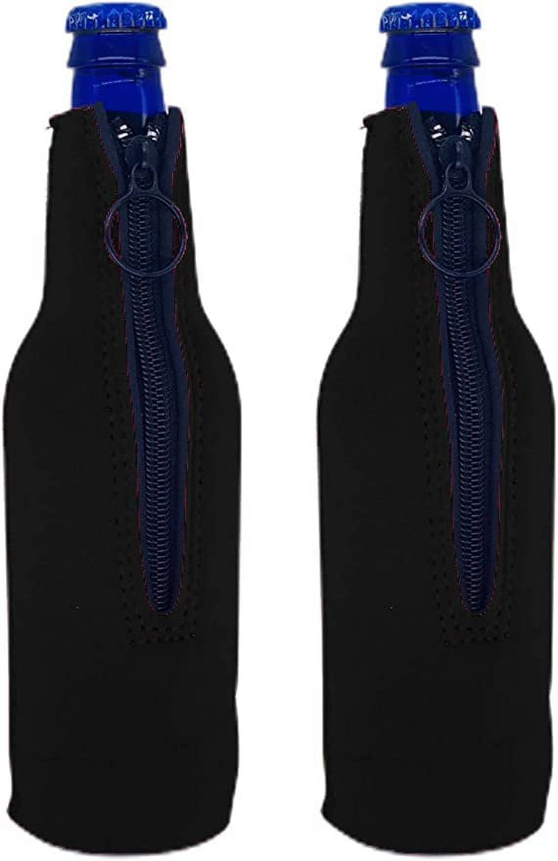 Blank Neoprene Beer Bottle Coolie (2 Pack, Black) - Walmart.com