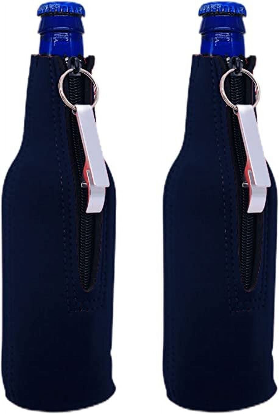 Blank Neoprene Beer Bottle Coolie with Opener (Navy, 2 Pack) - Walmart.com