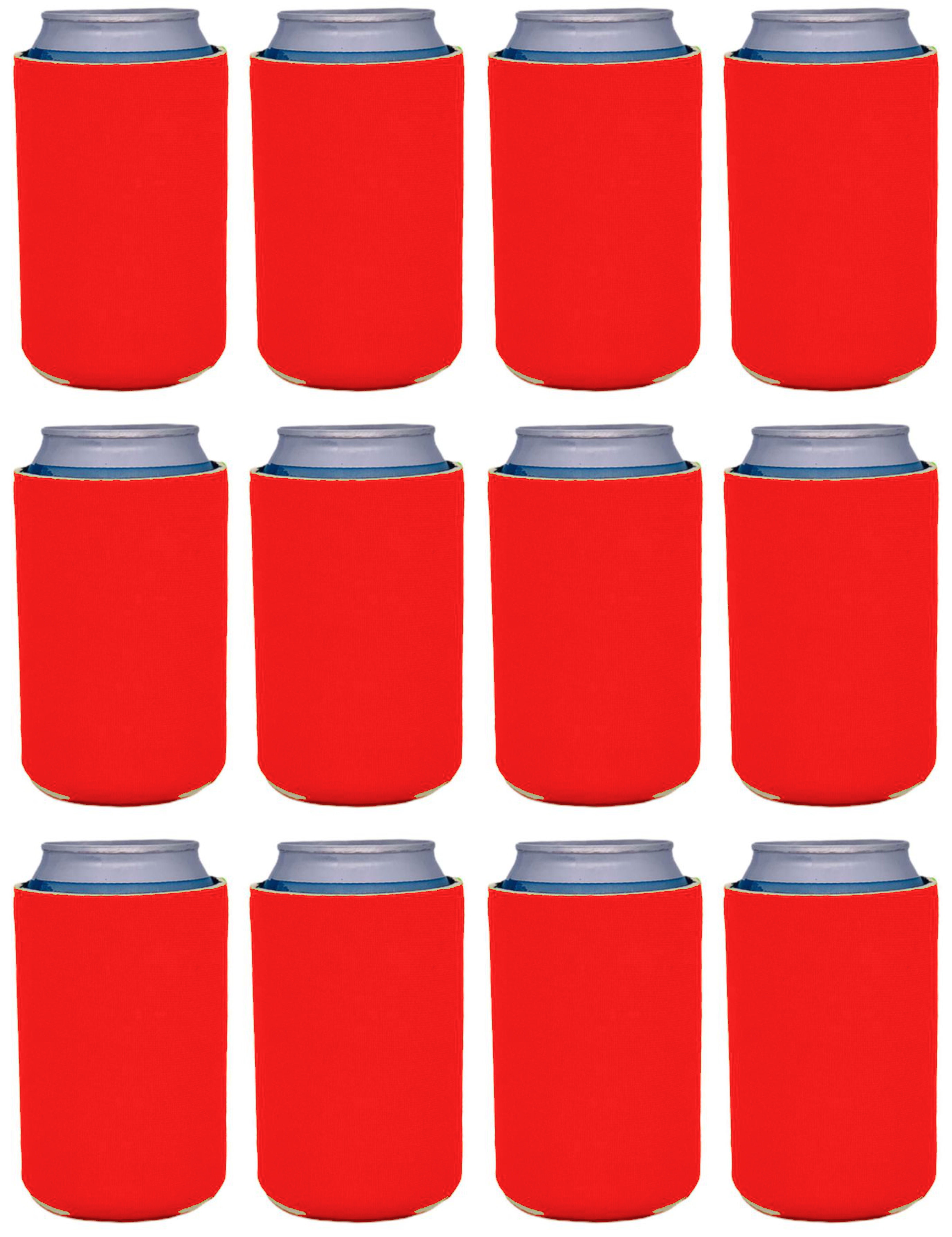 Blank Neoprene Collapsible Can Coolie (12 Pack, Bright Orange ...