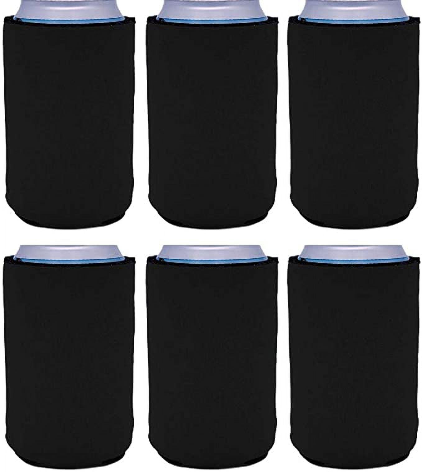 Blank Neoprene Collapsible Can Coolie (6 Pack, Black) - Walmart.com