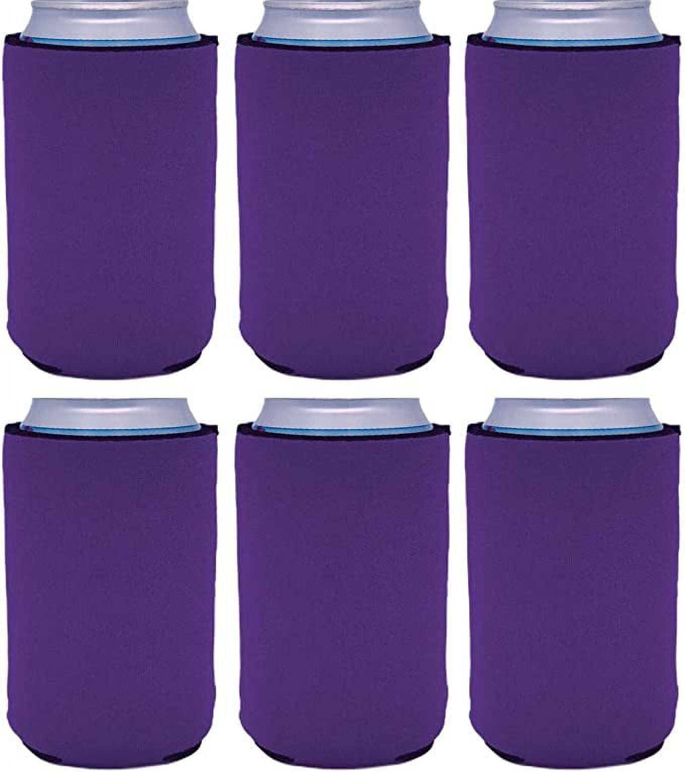 Blank Neoprene Collapsible Can Coolie (6 Pack, Purple) - Walmart.com
