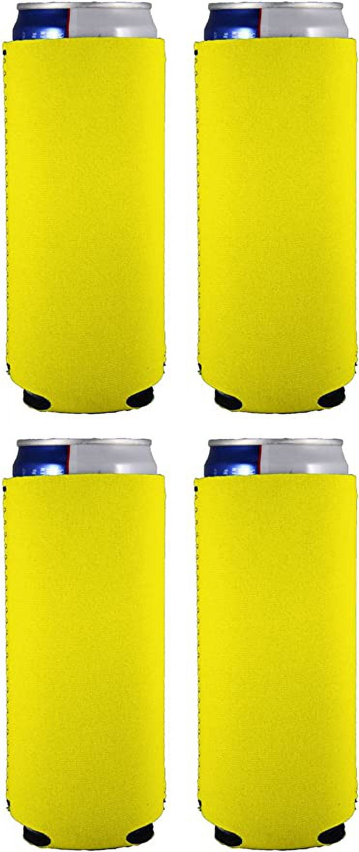 Blank Neoprene Collapsible Slim Can Coolie (4 Pack, Yellow) - Walmart.com