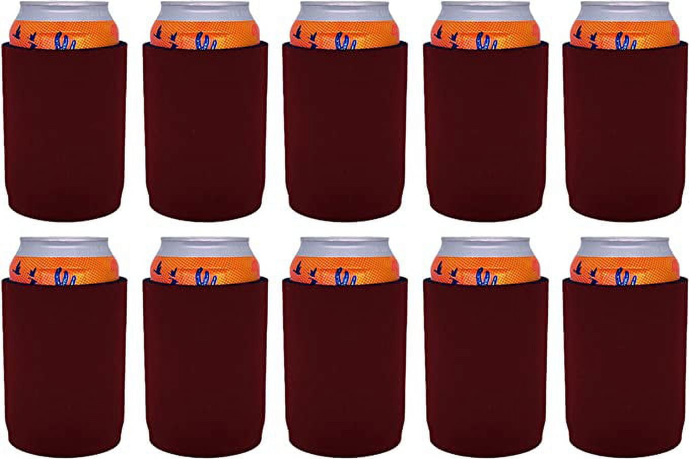 Blank Neoprene Full Bottom Can Coolie (10 Pack, Burgundy) - Walmart.com