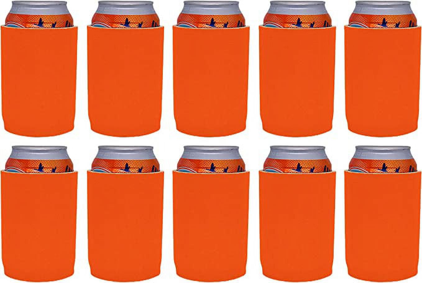 Blank Neoprene Full Bottom Can Coolie (10 Pack, Orange) - Walmart.com