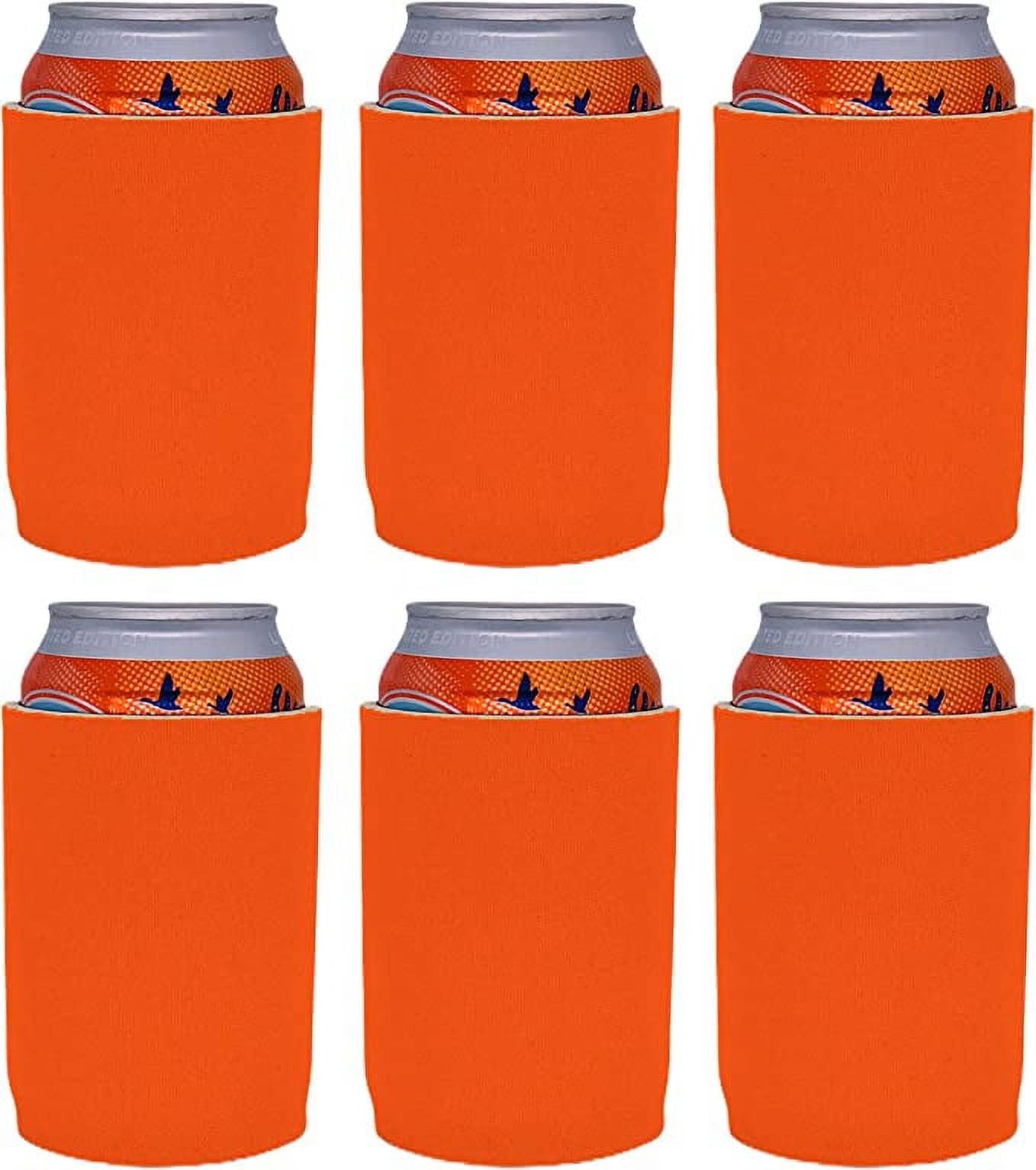 Blank Neoprene Full Bottom Can Coolie (6 Pack, Orange) - Walmart.com