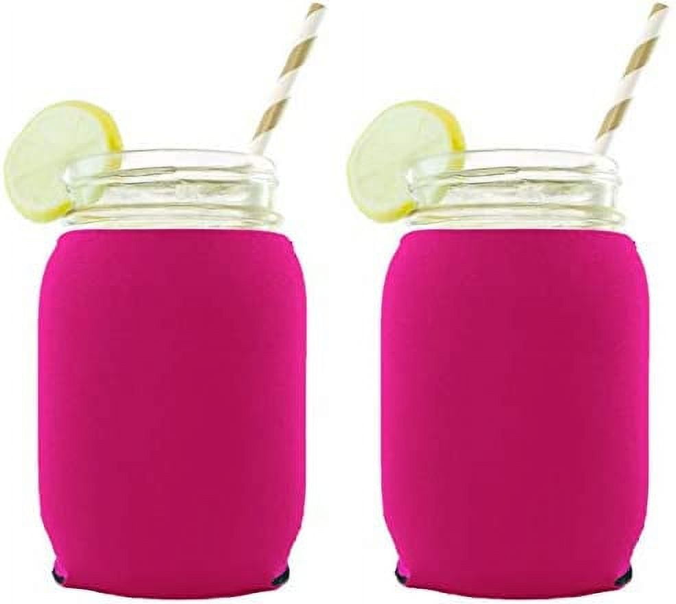 Blank Neoprene Mason Jar Coolie (Fits 16oz Jars) (Magenta, 2 Pack ...